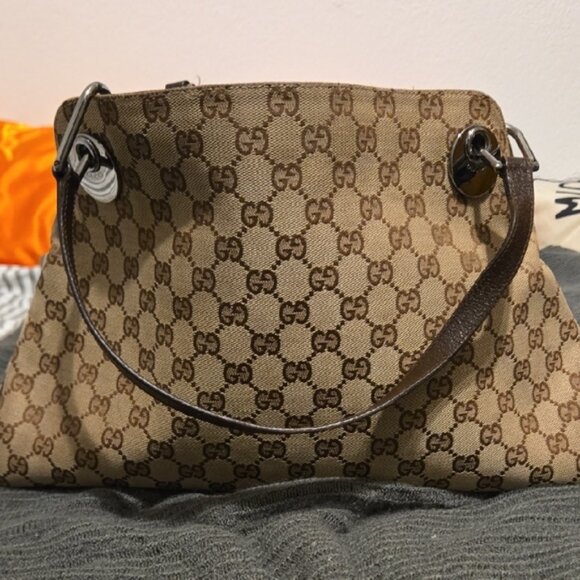 Gucci | Bags | Authentic Gucci Gg Monogram Shoulder Bag Hand Bag Made ...